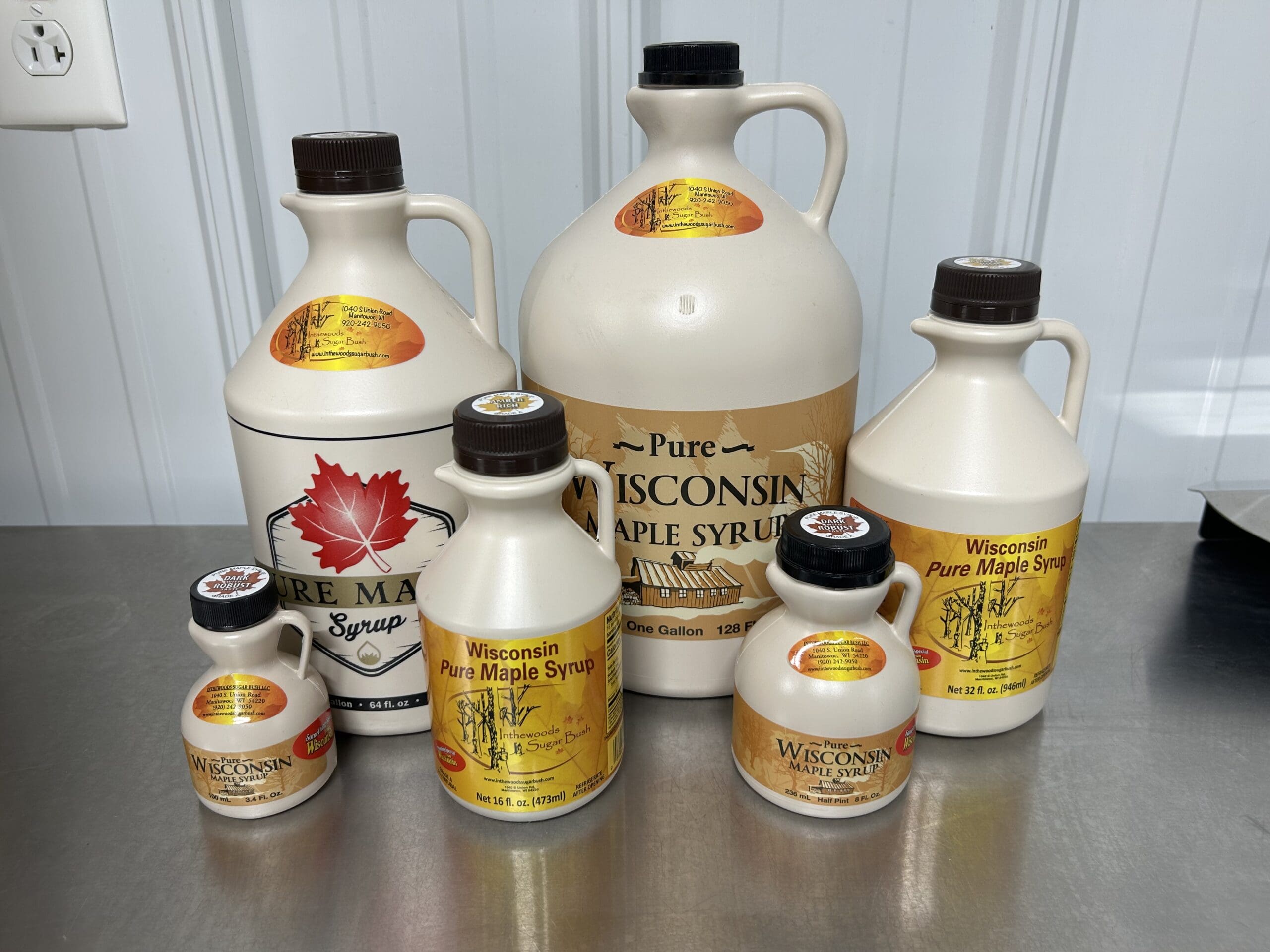 Pure Wisconsin Maple Syrup in Plastic Bottle | Inthewoods Sugar Bush